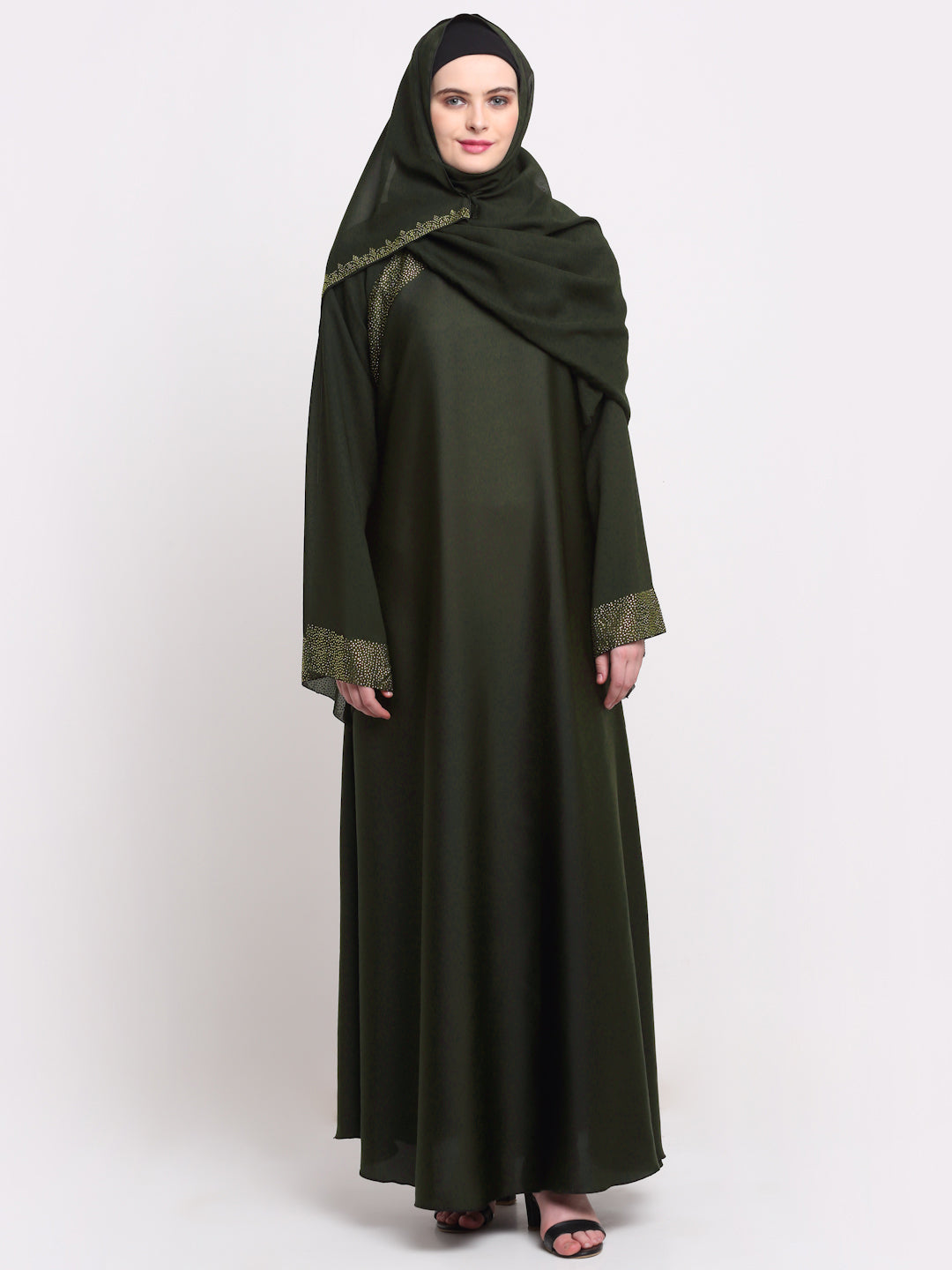Klotthe Women Green Solid Burqa With Scarf – KLOTTHE®