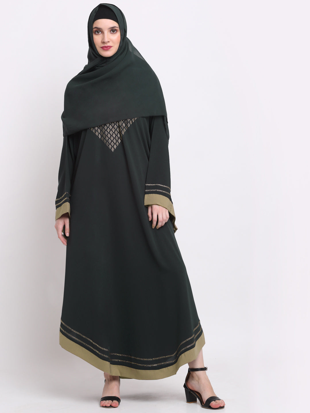Klotthe Women Grey Embellished Burqa With Scarves – KLOTTHE®