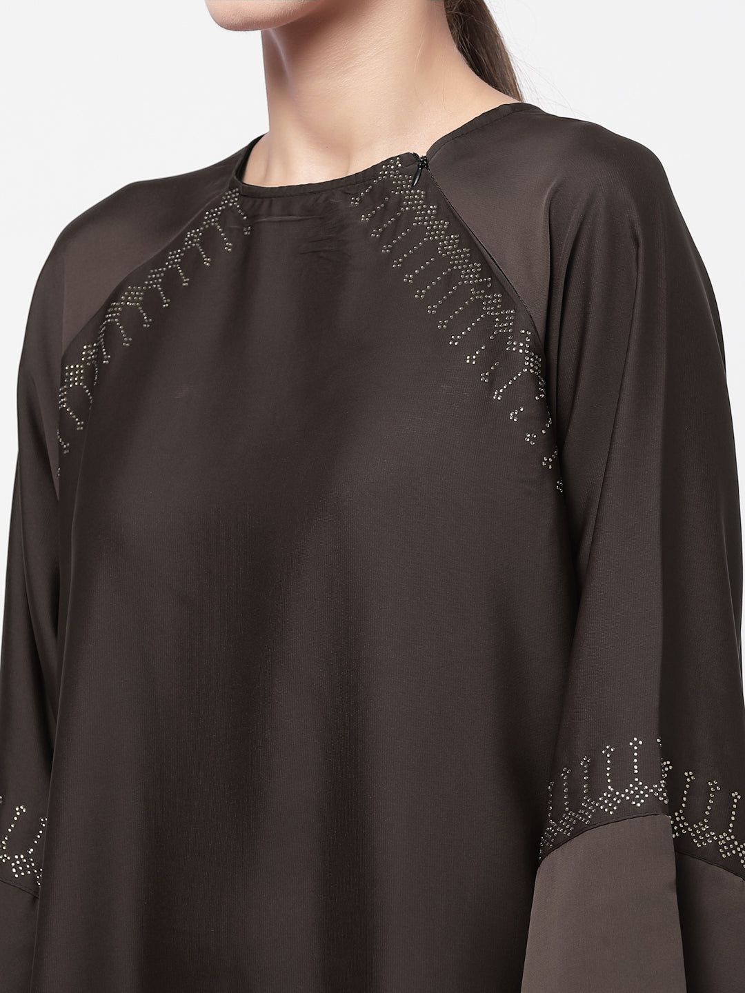 Klotthe Women Brown Embellished Burqa With Scarves – KLOTTHE®